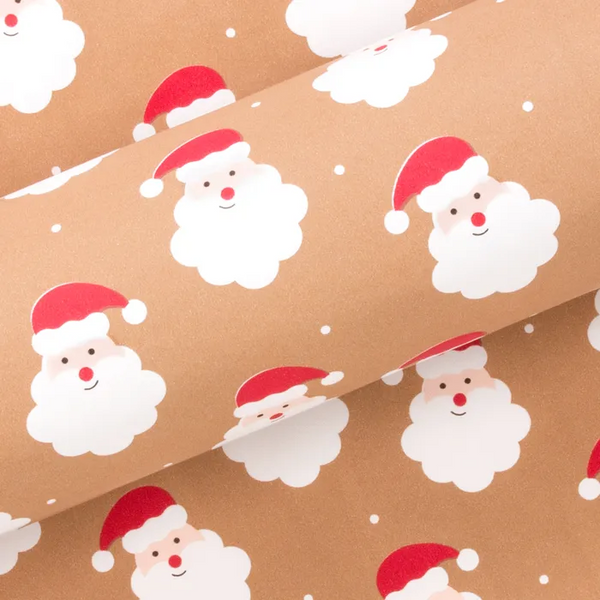 Festive Santa Ginger and Red Wrapping Paper - The Paper Empire