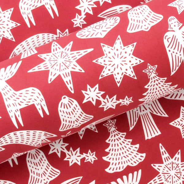 Christmas Decorations Red Wrapping Paper - The Paper Empire