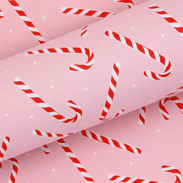 Festive Candy Cane Pink and Red Wrapping Paper - The Paper Empire