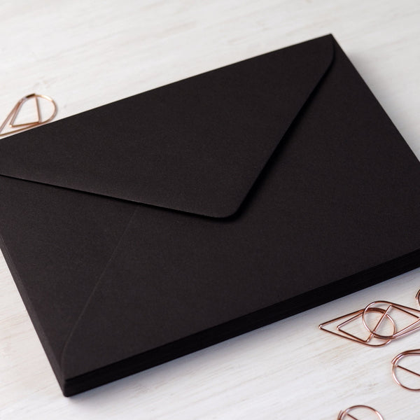 5x7 Matte Black Envelopes - The Paper Empire