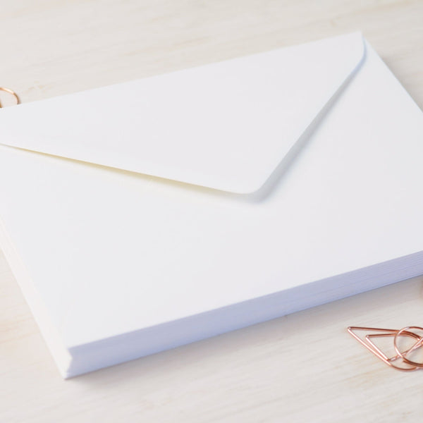 5x7 Felt White Envelopes - The Paper Empire